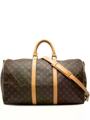 LOUIS VUITTON 1997 Monogram Keepall Bandouliere 50 Travel Bag - Brown