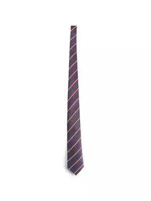 Giorgio Armani Silk Diagonal-stripe Neck Tie - Blue