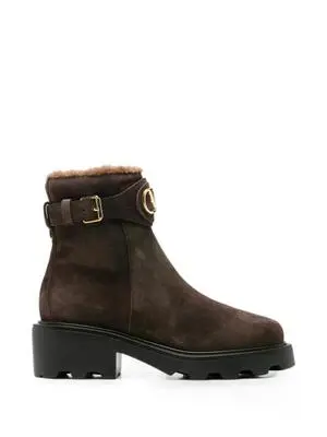 Valentino Garavani Vlogo Signature Leather Boots - Brown