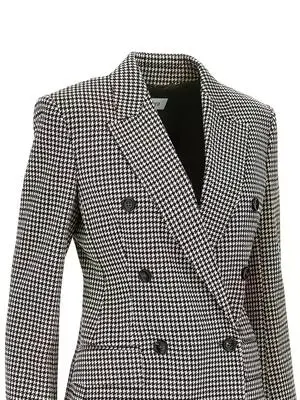 Max Mara Houndstooth Pattern Double-breasted Blazer