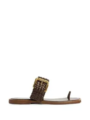 GIUSEPPE ZANOTTI Woven-strap Flat Sandals - Brown