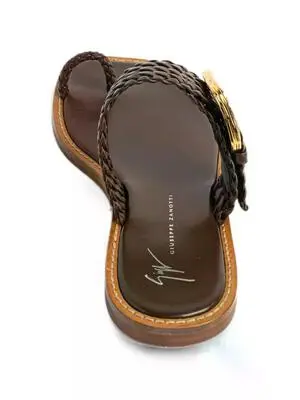 GIUSEPPE ZANOTTI Woven-strap Flat Sandals