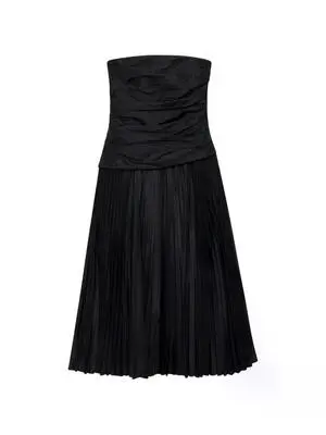 Simkhai Arie Ruched Bustier Midi Dress - Black