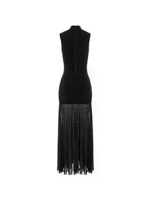 HAMZA Sardinia Mesh-panel Maxi Dress