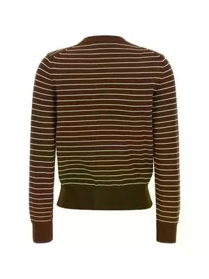 A.p.c. Striped Cotton Crewneck Sweater - Brown