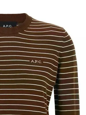 A.p.c. Striped Cotton Crewneck Sweater