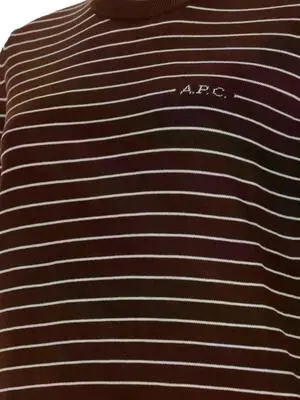 A.p.c. Striped Cotton Crewneck Sweater - Brown