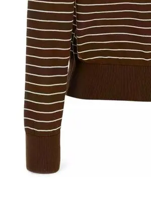 A.p.c. Striped Cotton Crewneck Sweater - Brown