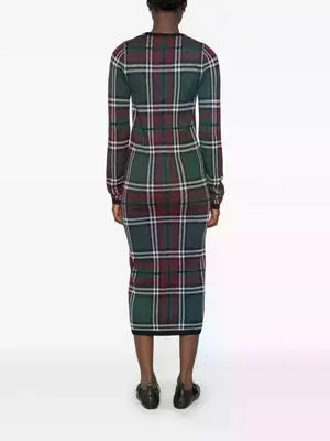 N°21 Tartan Check Knit Midi Dress