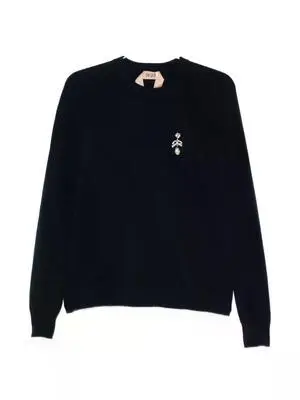 N°21 Crystal Embellished Raglan Sleeve Sweater - Blue