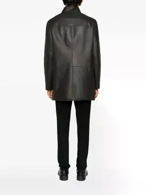 MANZONI 24 Button-fastening Leather Coat