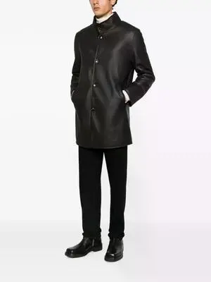 MANZONI 24 Button-fastening Leather Coat