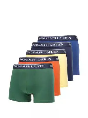 Polo Ralph Lauren Logo-waistband Trunks Set Of Five - Green