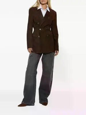 ARMA Safia Double-breasted Suede Jacket