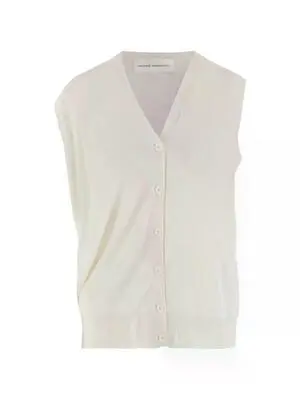 NICCOLO PASQUALETTI Sleeveless V-neck Jacket - Neutrals