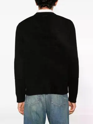 Saint Laurent Ribbed Knit Long-sleeve Sweater - Black