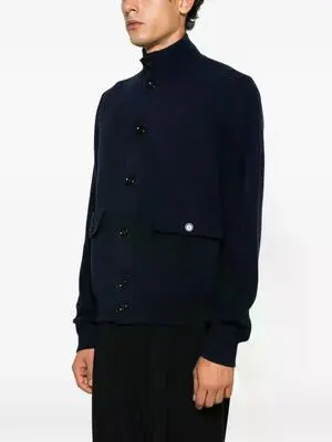 LARDINI Ribbed-knit Panelled Jacket