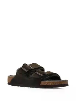 BIRKENSTOCK Arizona Shearling Sandals - Brown