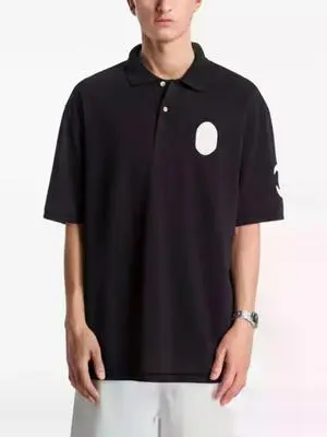 A BATHING APE Large Ape Head Relaxed-fit Polo Shirt - Black