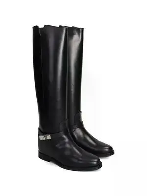 VIA ROMA 15 Buckle-strap Knee-high Boots - Black