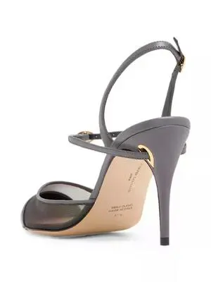 Jennifer Chamandi Vittorio Mesh-panel Slingback Pumps