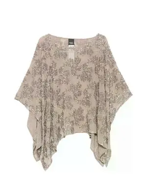 Marina Rinaldi Sequin-embellished Floral-pattern Blouse - Neutrals