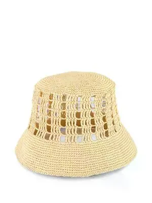 Borsalino Jane Crochet Bucket Hat - Neutrals