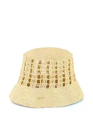 Borsalino Jane Crochet Bucket Hat - Neutrals