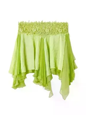 Versace Lace-trim Pleated Mini Skirt