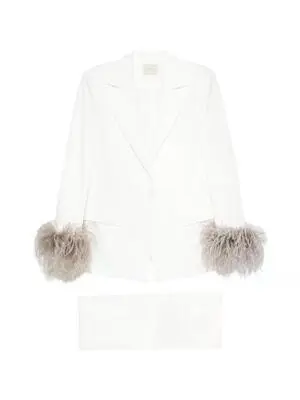 THE ARCHIVIA Feather-cuff Blazer - White