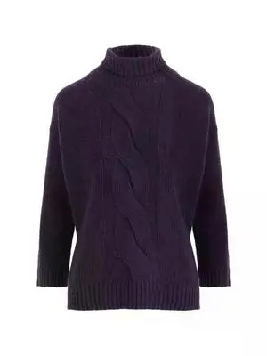 Bruno Manetti Cable-knit Turtleneck Sweater - Purple