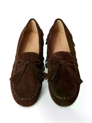 TWINSET Suede Loafers With Fringes And Tassels