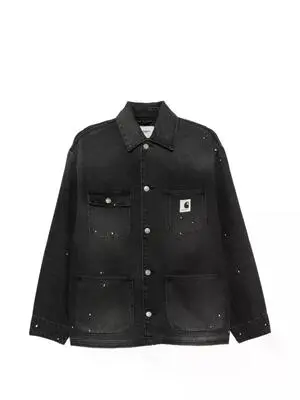 Carhartt Work In Progress Michigan Denim Jacket With Paint Splatter Detail