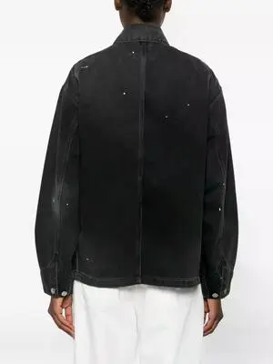 Carhartt Work In Progress Michigan Denim Jacket With Paint Splatter Detail