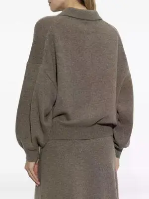 LISA YANG Etta Cashmere Polo Shirt - Brown