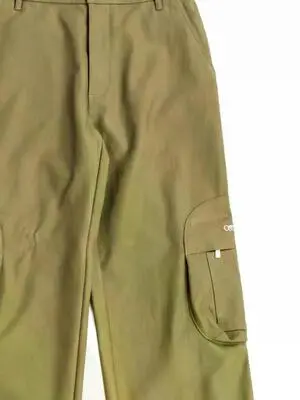 Off-White Cotton Cargo Pants - Brown