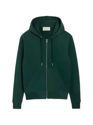AMI Paris De Coeur Zip-up Hoodie - Green