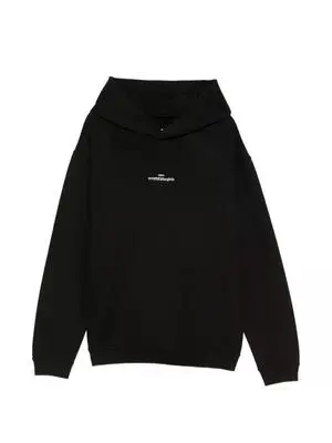 MAISON MARGIELA Logo-embroidered Hoodie - Black