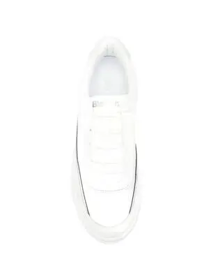 BLAUER. Logo-detail Leather Sneakers