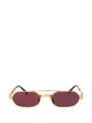 Miu Miu Tone Geometric Frame Sunglasses - Gold