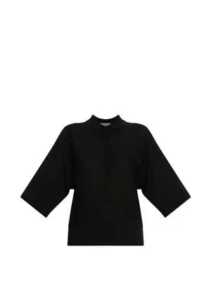 LISA YANG Three-quarter Polo Shirt - Black