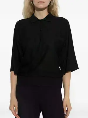LISA YANG Three-quarter Polo Shirt - Black