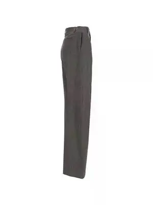 MAISON MARGIELA High-waisted Wide-leg Tailored Trousers With Raw Edge Hem