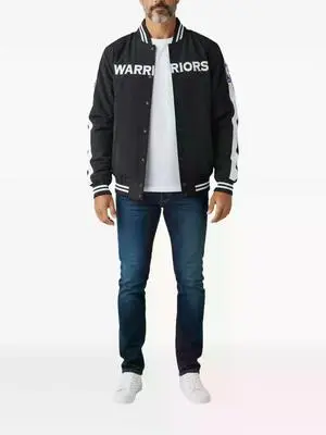 Mitchell & Ness Nba Golden State Warriors Band-collar Jacket - Black