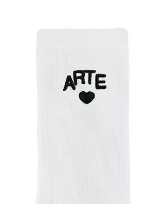 ARTE ANTWERP Logo Embroidered Ribbed Socks