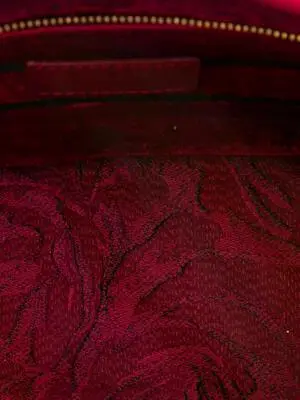 Dior Embroidered Velvet Roses Lady D Lite Satchel - Red