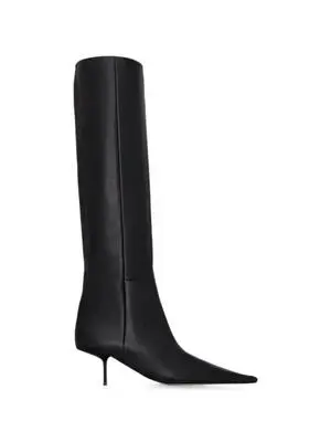 Saint Laurent Pointed-toe Knee-high Boots - Black