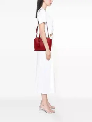 Prada Soft Calf Trimmed Saffiano Convertible Tote Satchel