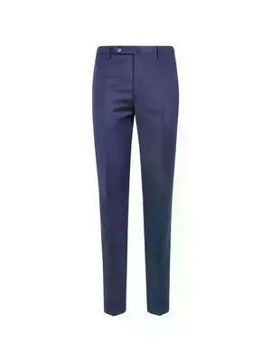 Incotex Pressed-crease Wool Trousers - Blue