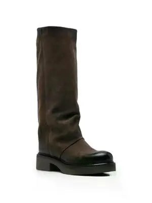 METISSE Leather Pull-on Boots - Brown